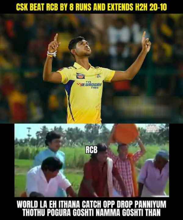 RCB vs CSK: "வெந்து தணிந்தது காடு.. தல தோனிக்கு வணக்கத்த போடு" அசத்தும் ...